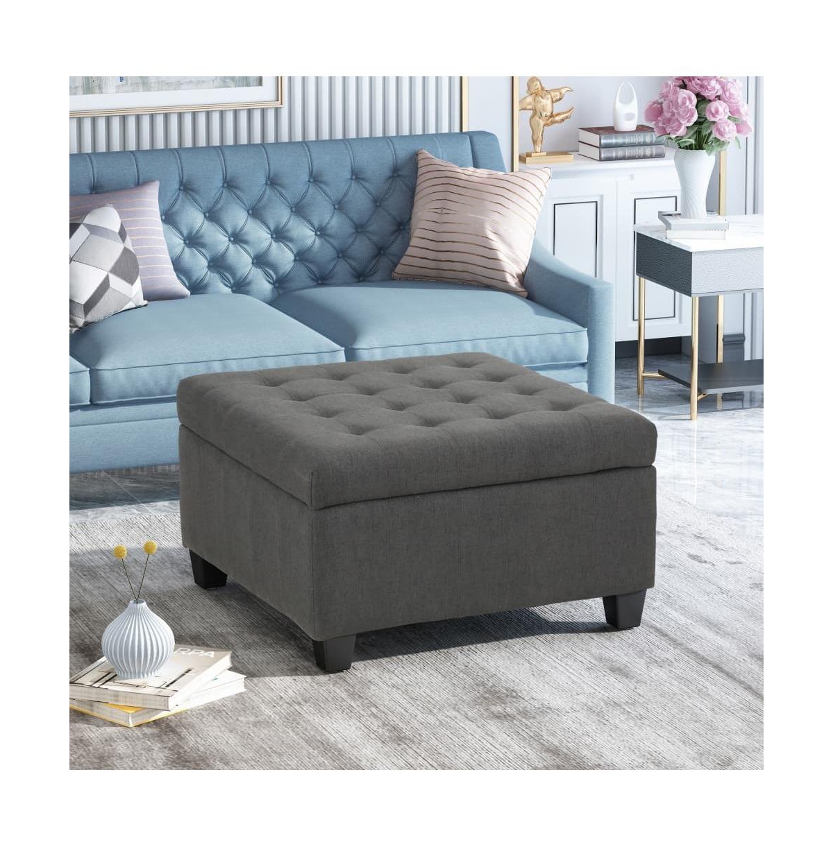Click here for Storage Ottoman with Button-Tufted Lid  Upholstere... prices