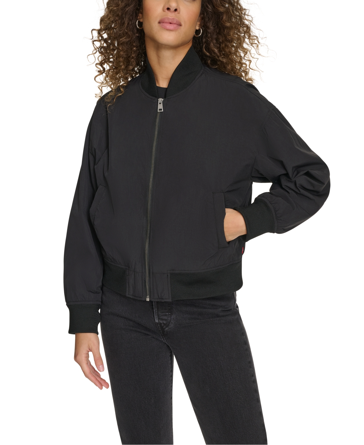 Click here for Levis Womens Relaxed Zip-Front Ribbed-Hem Bomber J... prices
