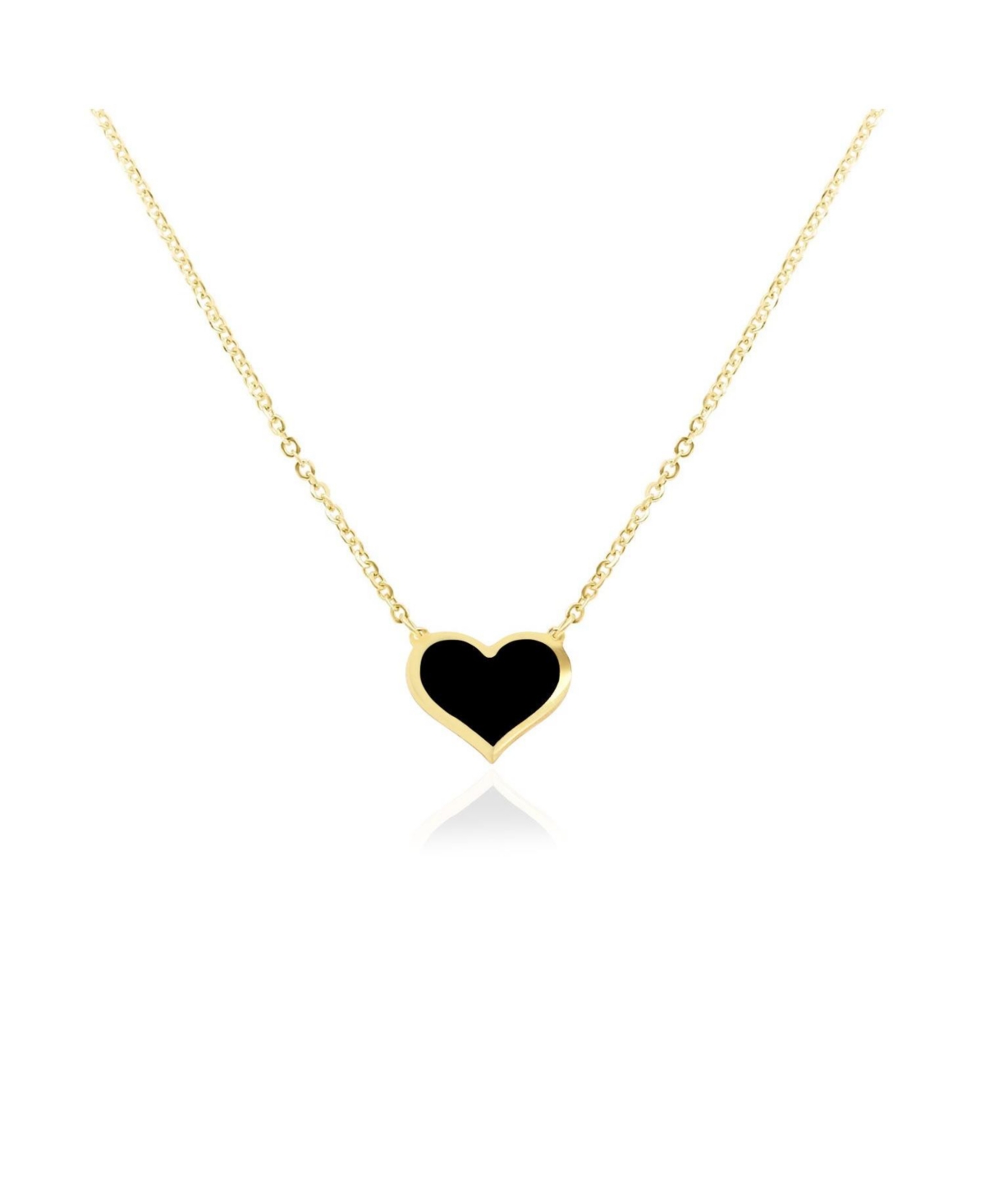 Click here for The Lovery Onyx Single Heart Necklace 14K Gold - O... prices