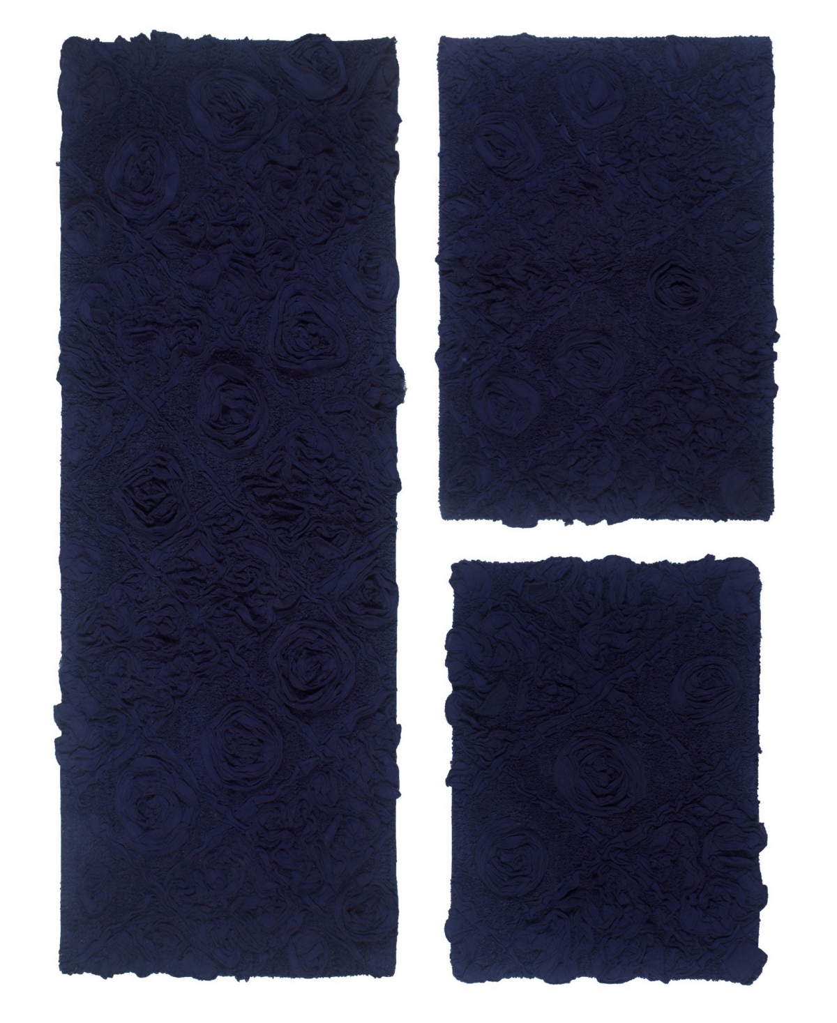Click here for Home Weavers Modesto 3-Pc. Bath Rug Set - Navy Blu... prices