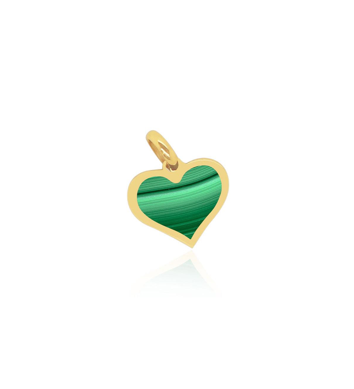 Click here for The Lovery Malachite Heart Charm 14K Gold 14 milli... prices