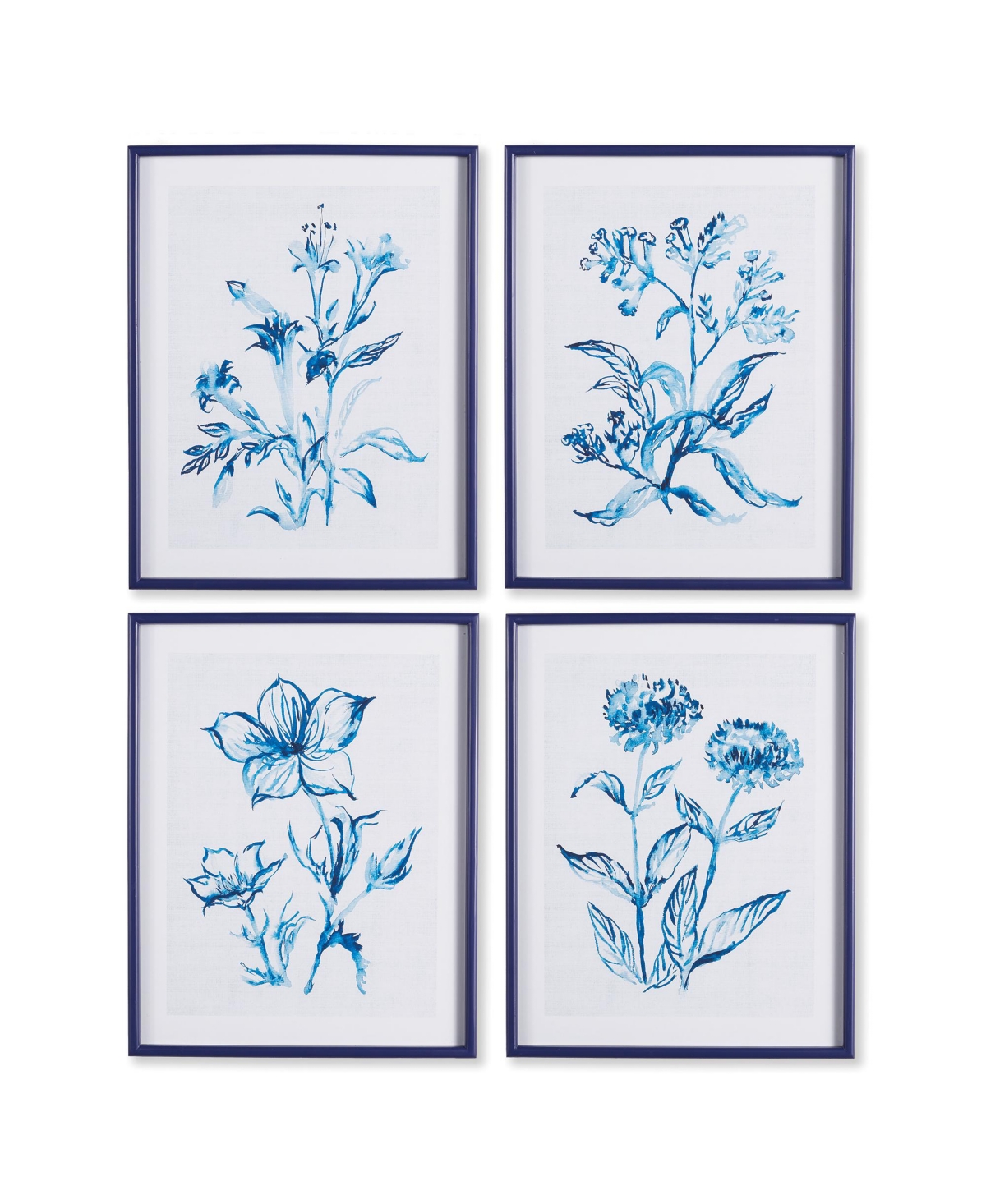 Click here for Indigo Watercolor Botanical Prints Set Of 4 - Mult... prices