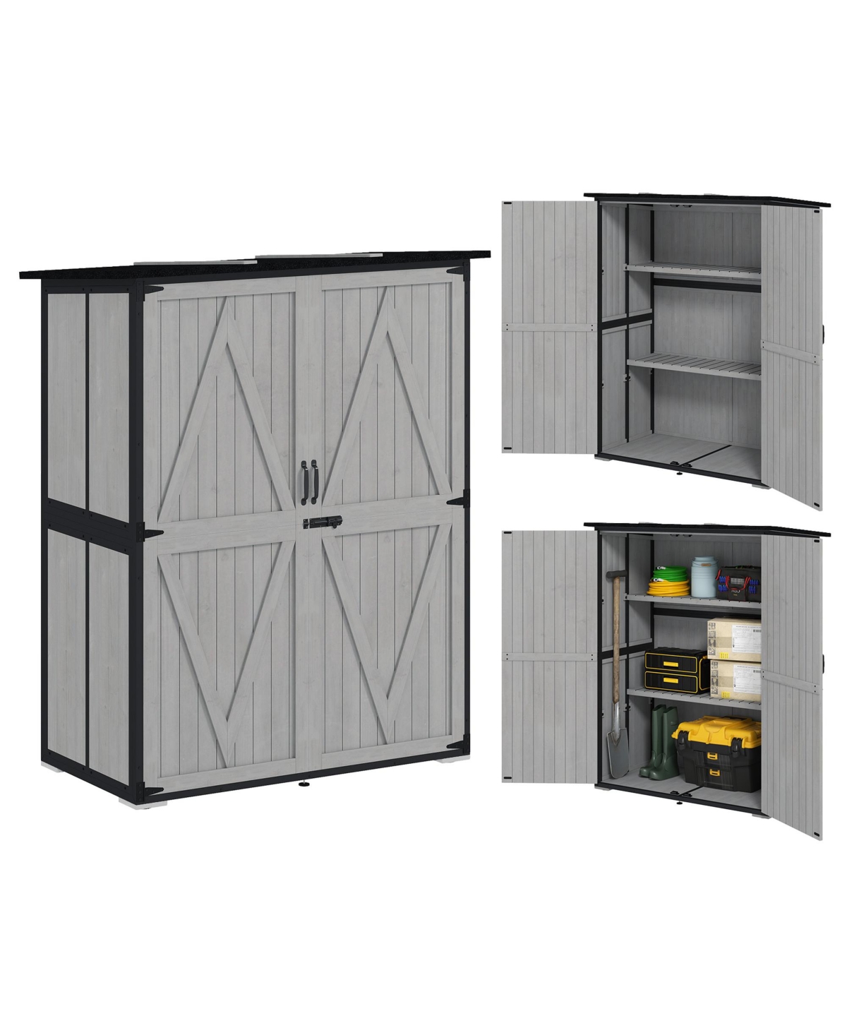 Click here for Outsunny Outdoor Storage Cabinet  Wood Garden Shed... prices