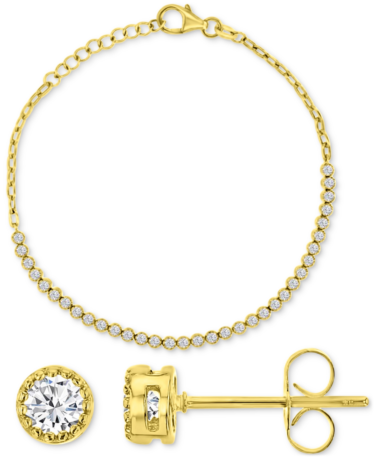 Click here for 2-Pc. Set Cubic Zirconia Tennis Bracelet & Solitai... prices