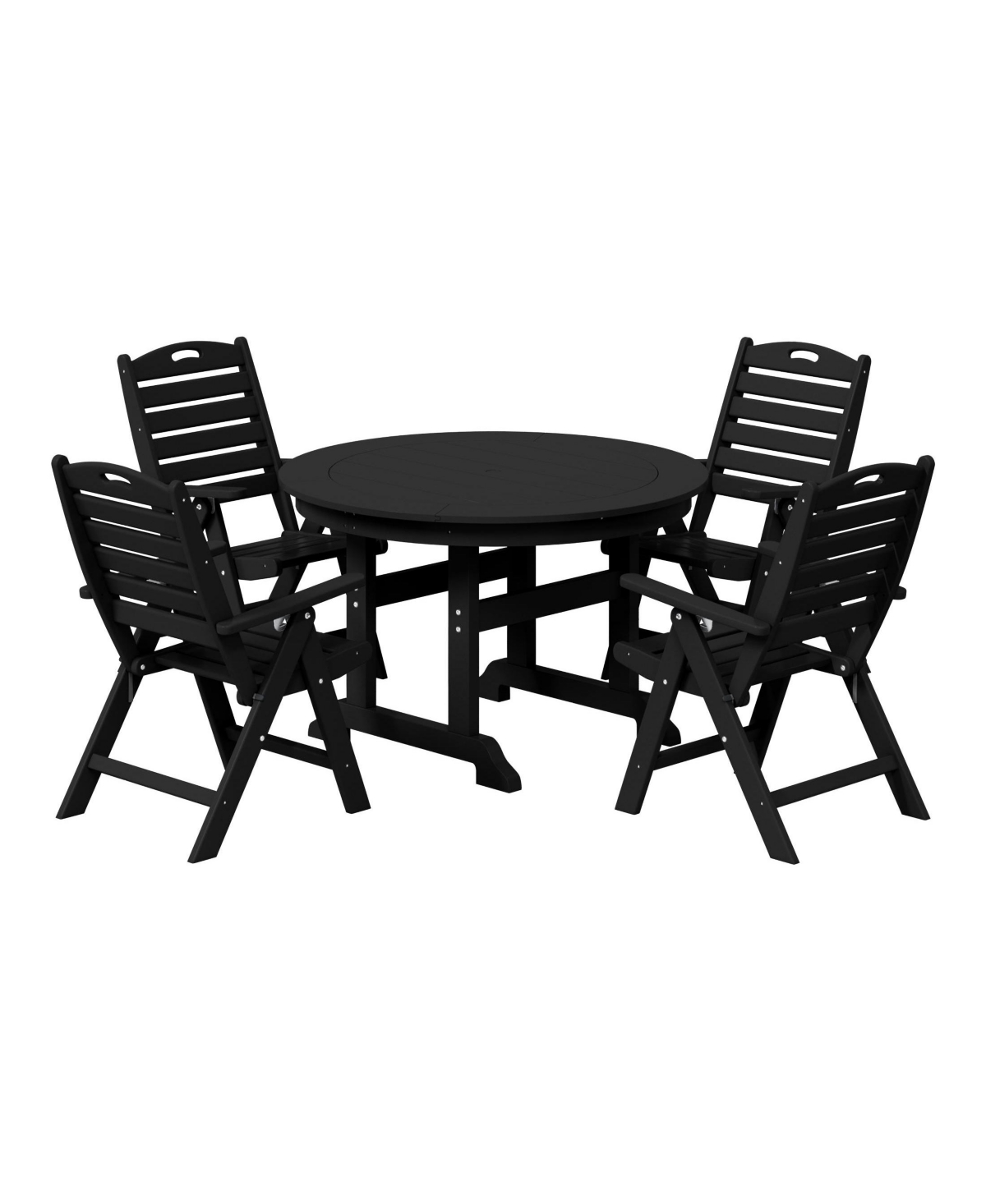 Click here for 5-Piece Hdpe Round Patio Dining Table Set with Fol... prices