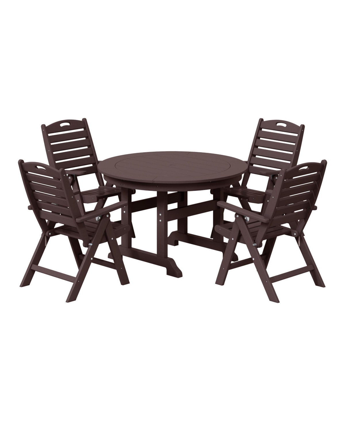 Click here for 5-Piece Hdpe Round Patio Dining Table Set with Fol... prices
