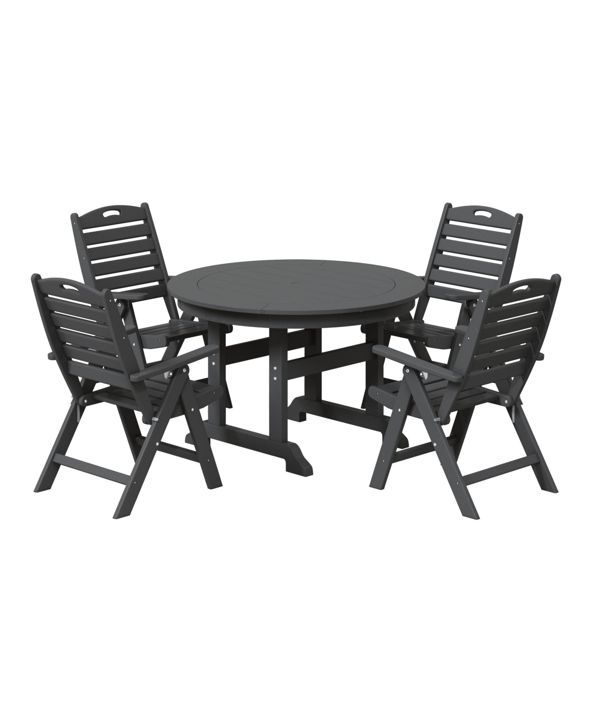 Click here for 5-Piece Hdpe Round Patio Dining Table Set with Fol... prices