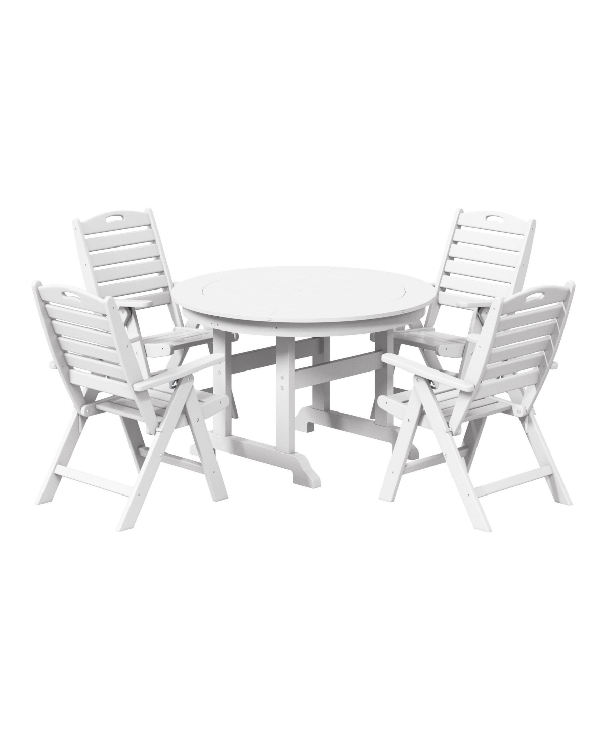 Click here for 5-Piece Hdpe Round Patio Dining Table Set with Fol... prices