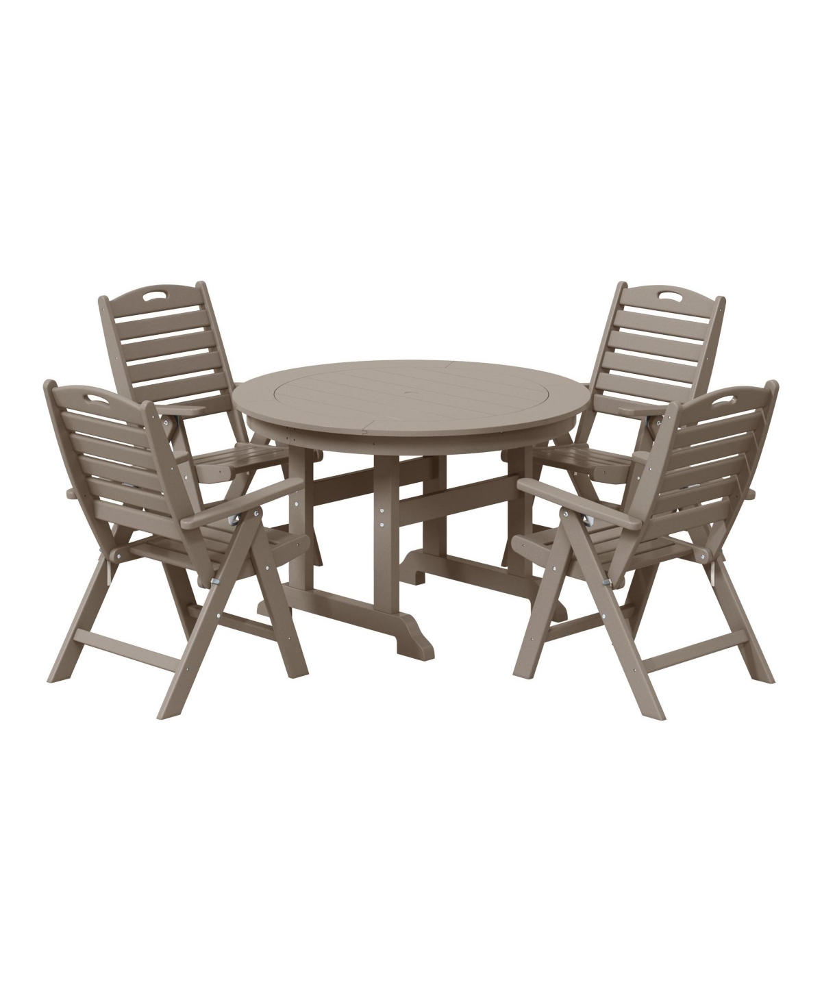Click here for 5-Piece Hdpe Round Patio Dining Table Set with Fol... prices