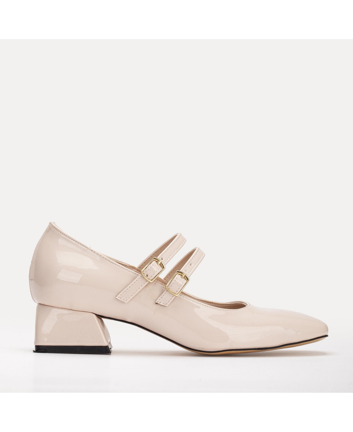 Click here for Lizbeth Mary Jane Shoes - Beige patent faux leathe... prices