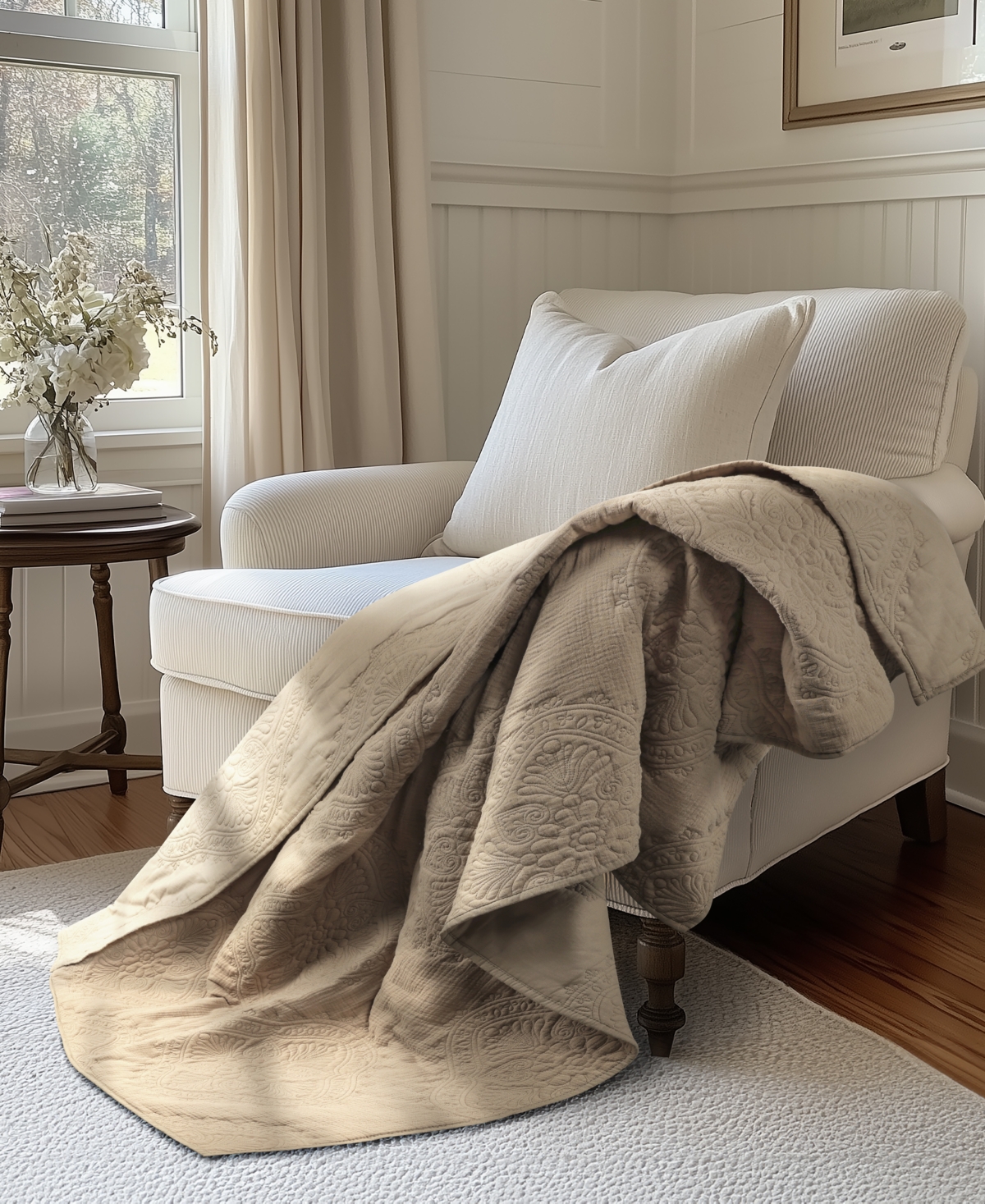 Click here for Levtex Muslin Stitch Stitching Quilted Throw  50 x... prices