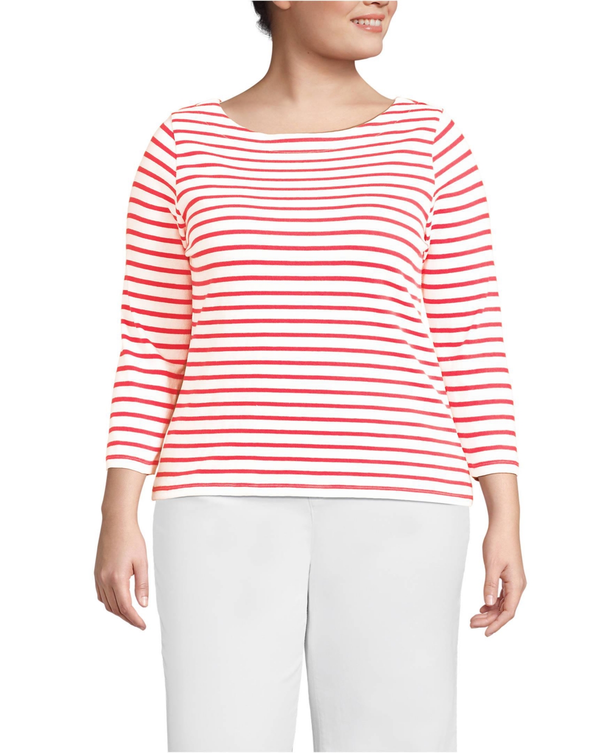 Click here for Lands End Womens Plus Size Mariner Jersey Boatneck... prices