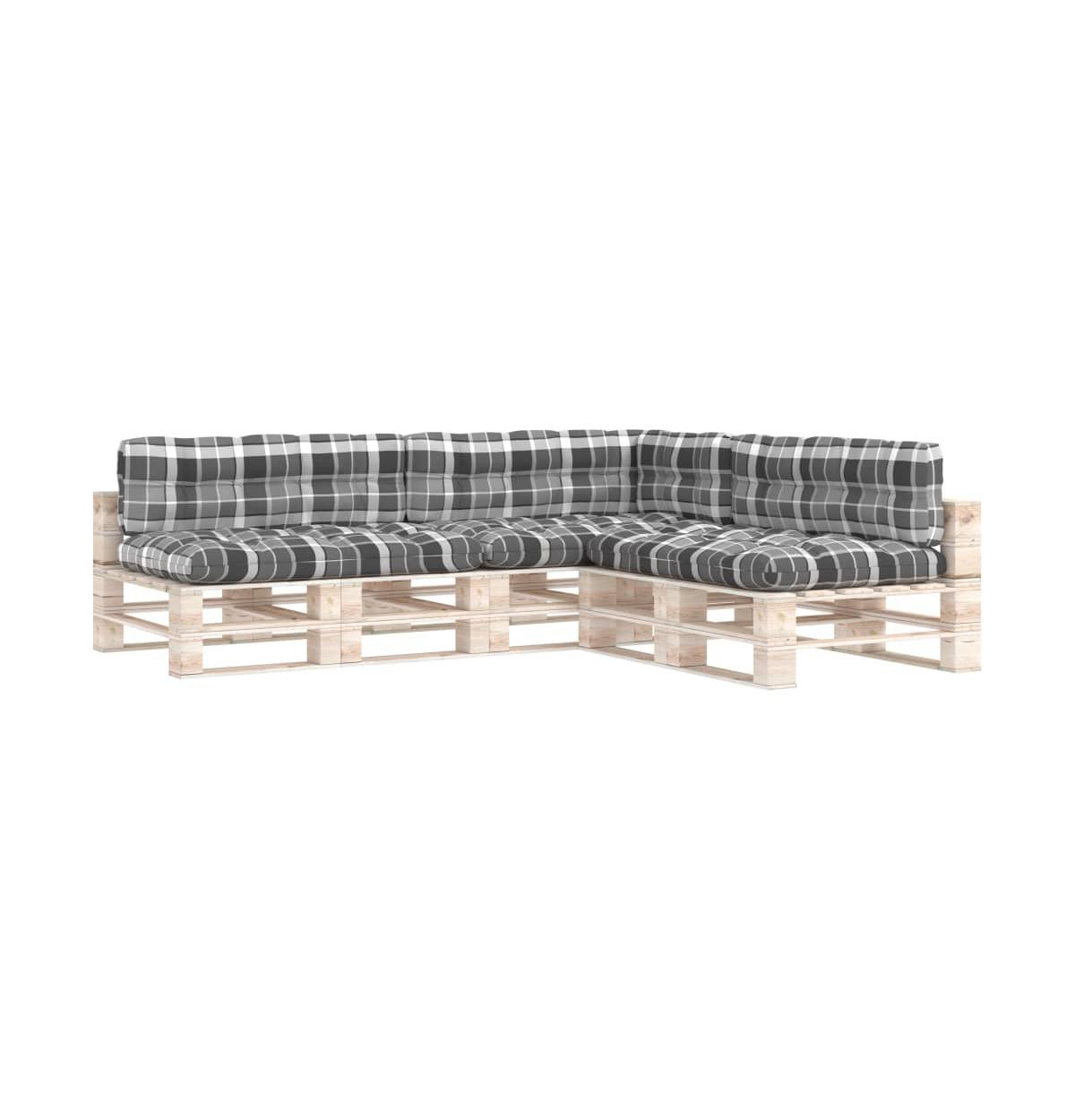 Click here for Pallet Sofa Cushions 7 pcs Gray Check Pattern - Gr... prices