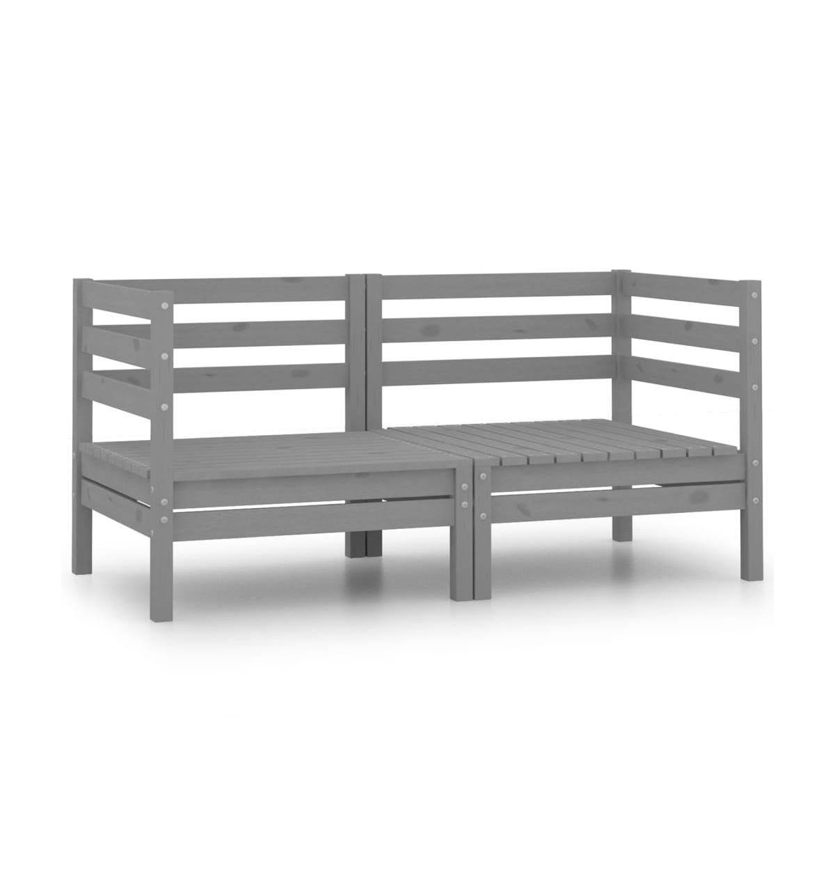 Click here for Patio Corner Sofas 2 pcs Gray Solid Wood Pine - Gr... prices
