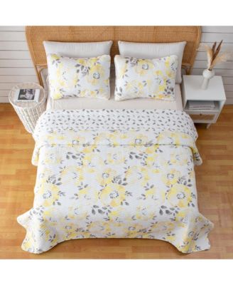 Click here for Linery Co. Watercolor Flowers Microfiber Quilt Set... prices