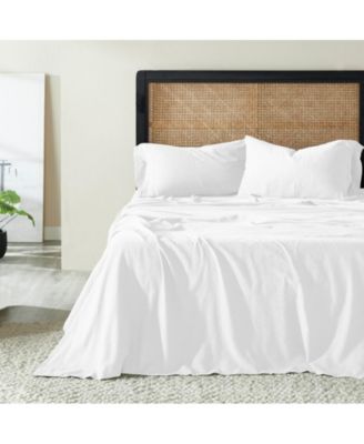 Click here for Superior Cotton Linen Blend Deep Pocket Bed Sheet... prices