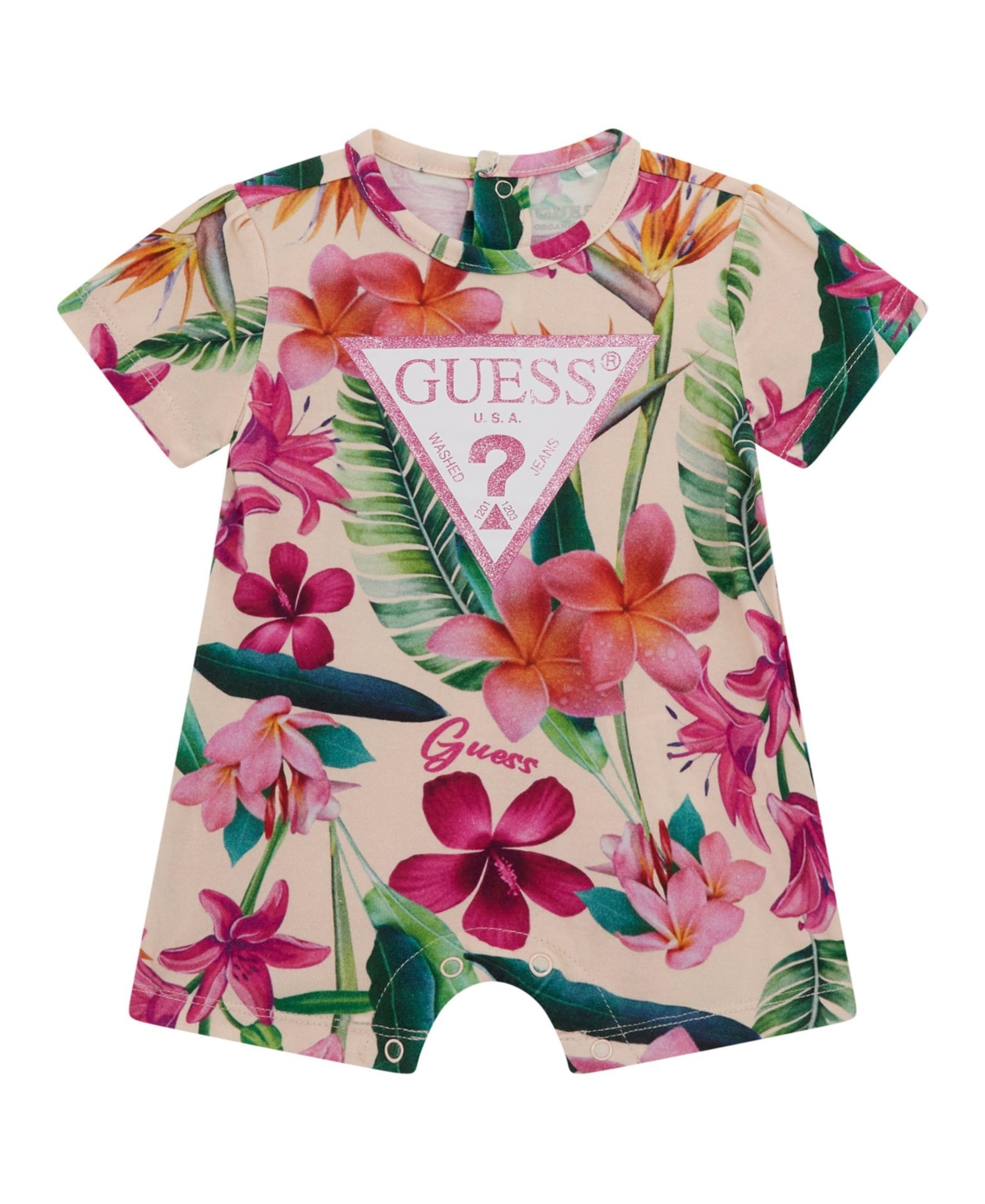 Click here for Guess Baby Girls Stretch Jersey Printed Shortall -... prices
