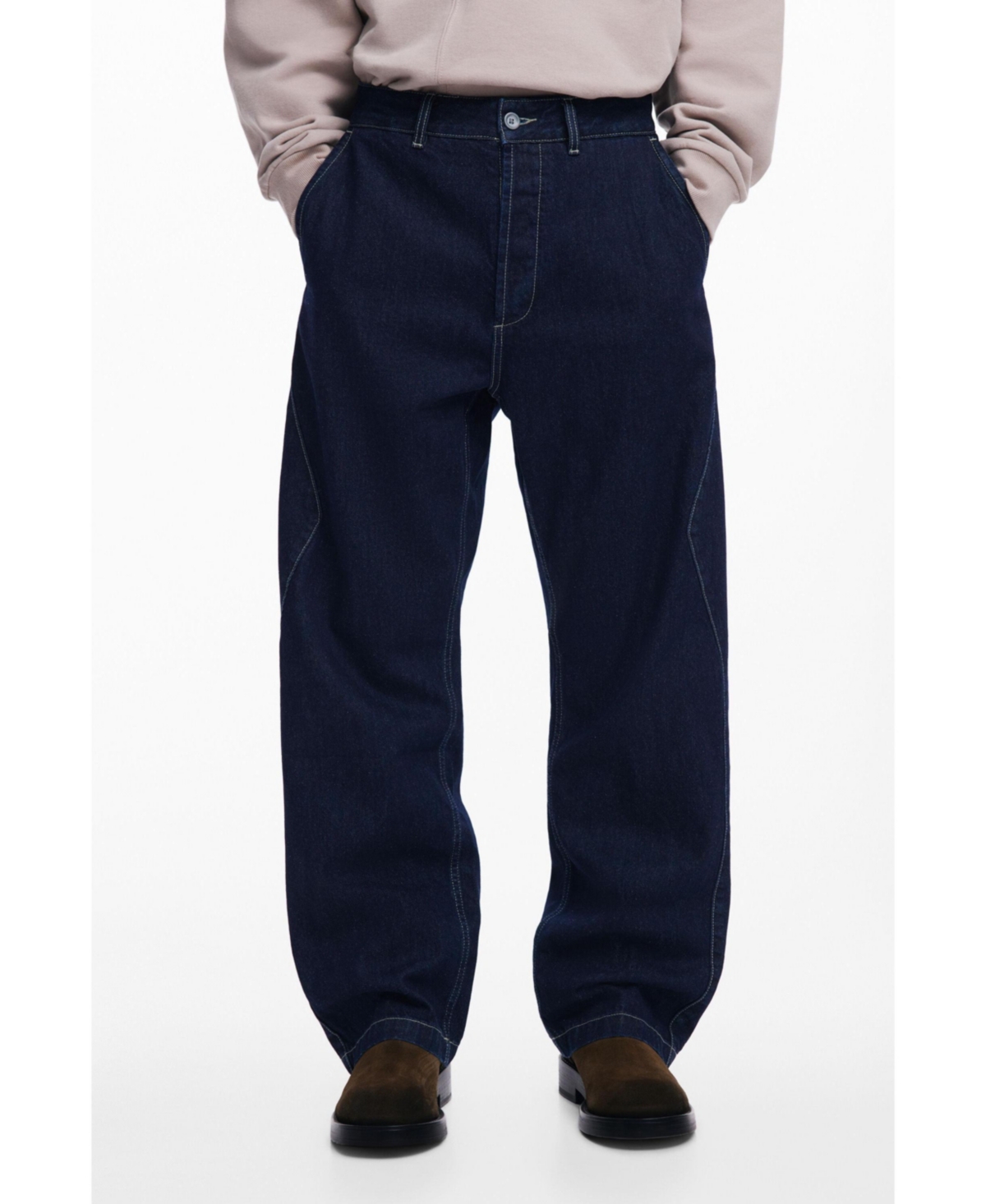 Click here for Desigual Mens Zigzag stitch jeans - Blue prices