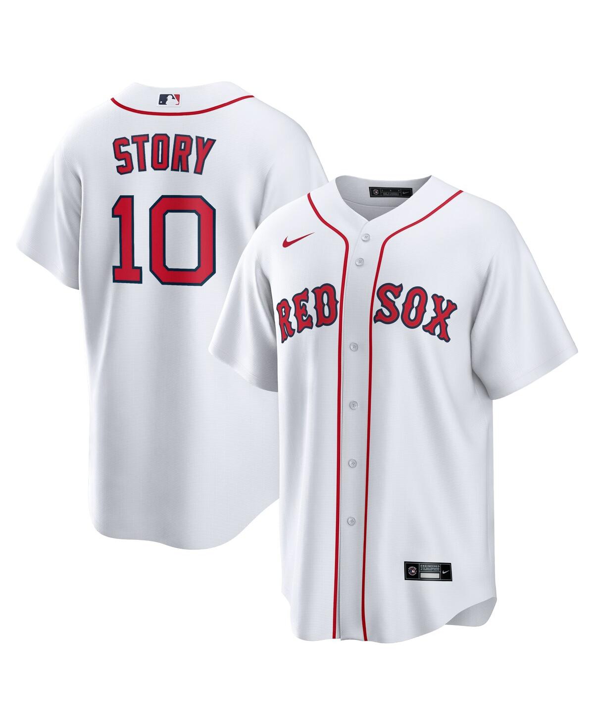 Click here for Nike Mens Trevor Story White Boston Red Sox Home R... prices