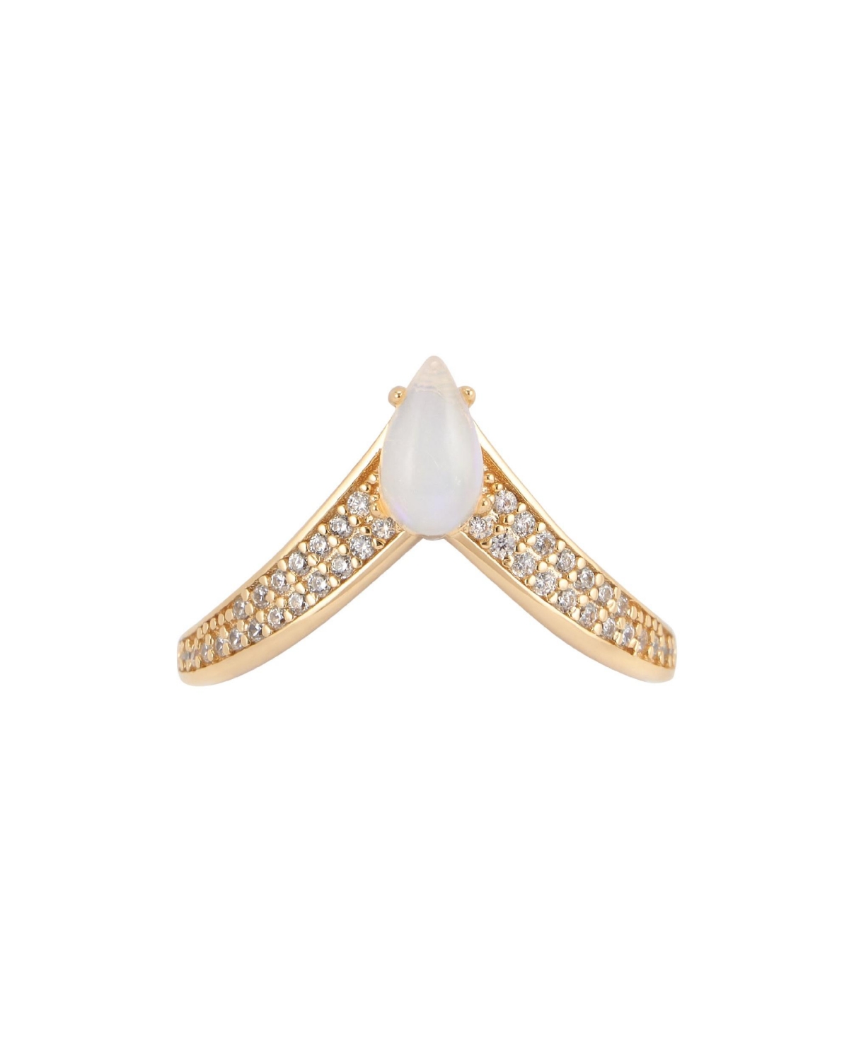 Click here for Adornia Fine Opal Cz Pointed Ring 14k gold vermeil... prices