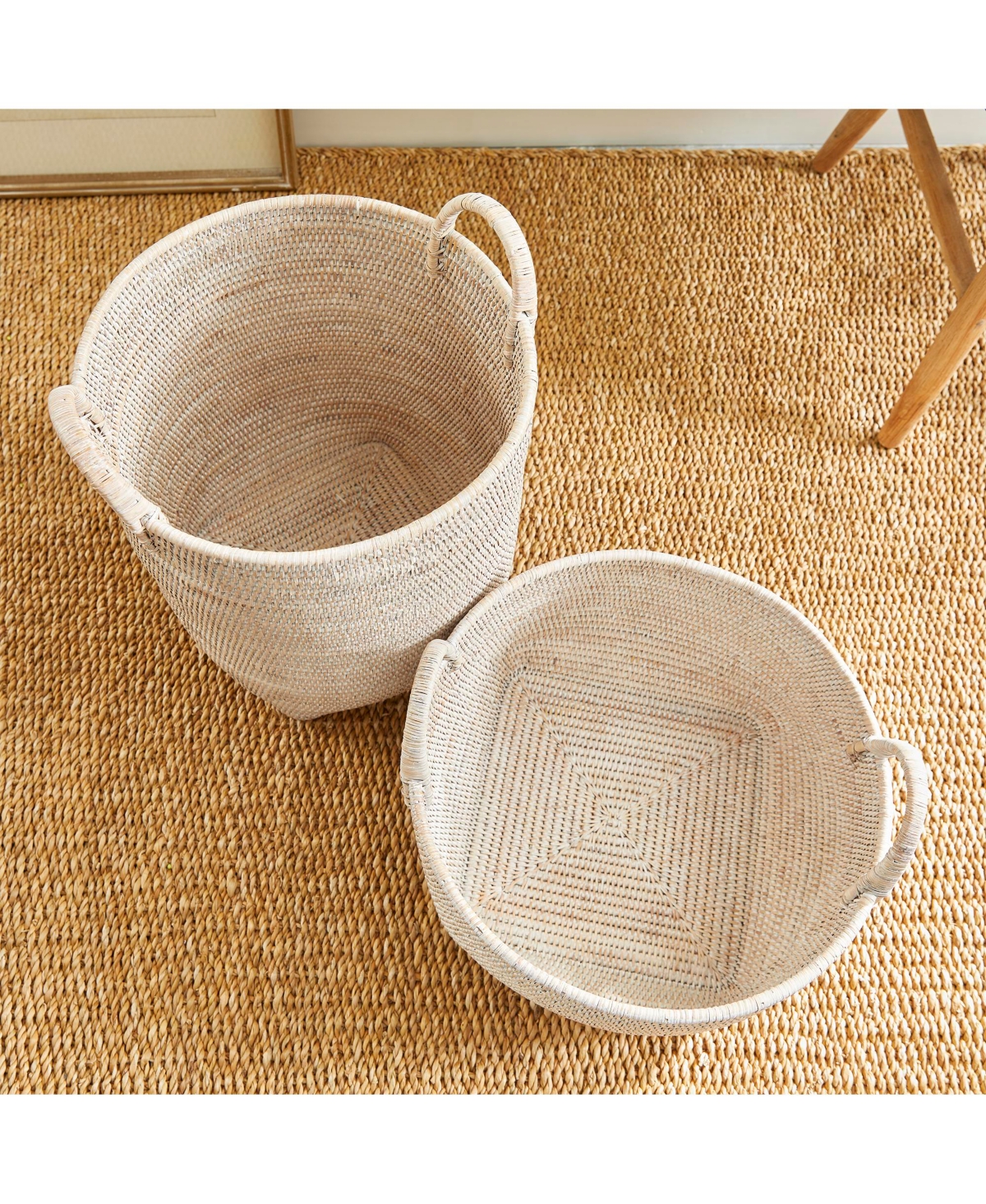 Click here for Burma Rattan Orchard Baskets  Set Of 2 - White prices