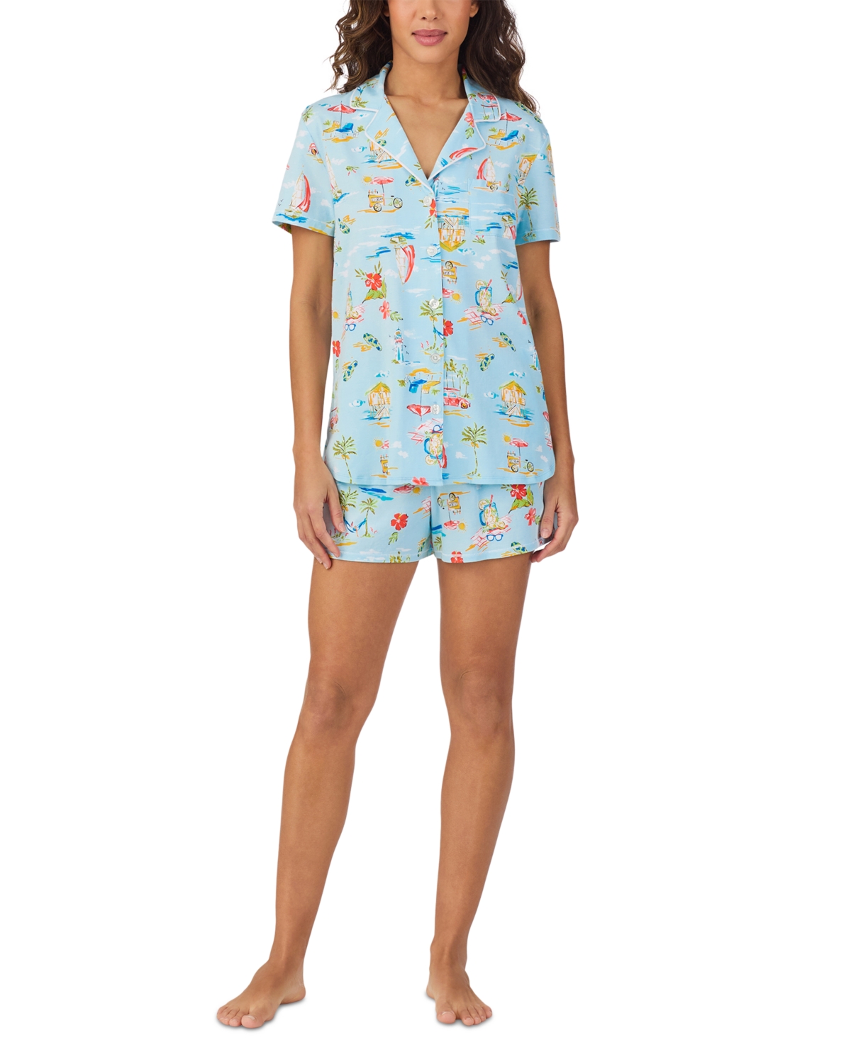 Click here for Cuddl Duds Womens Printed Short-Sleeve Boxer Pajam... prices