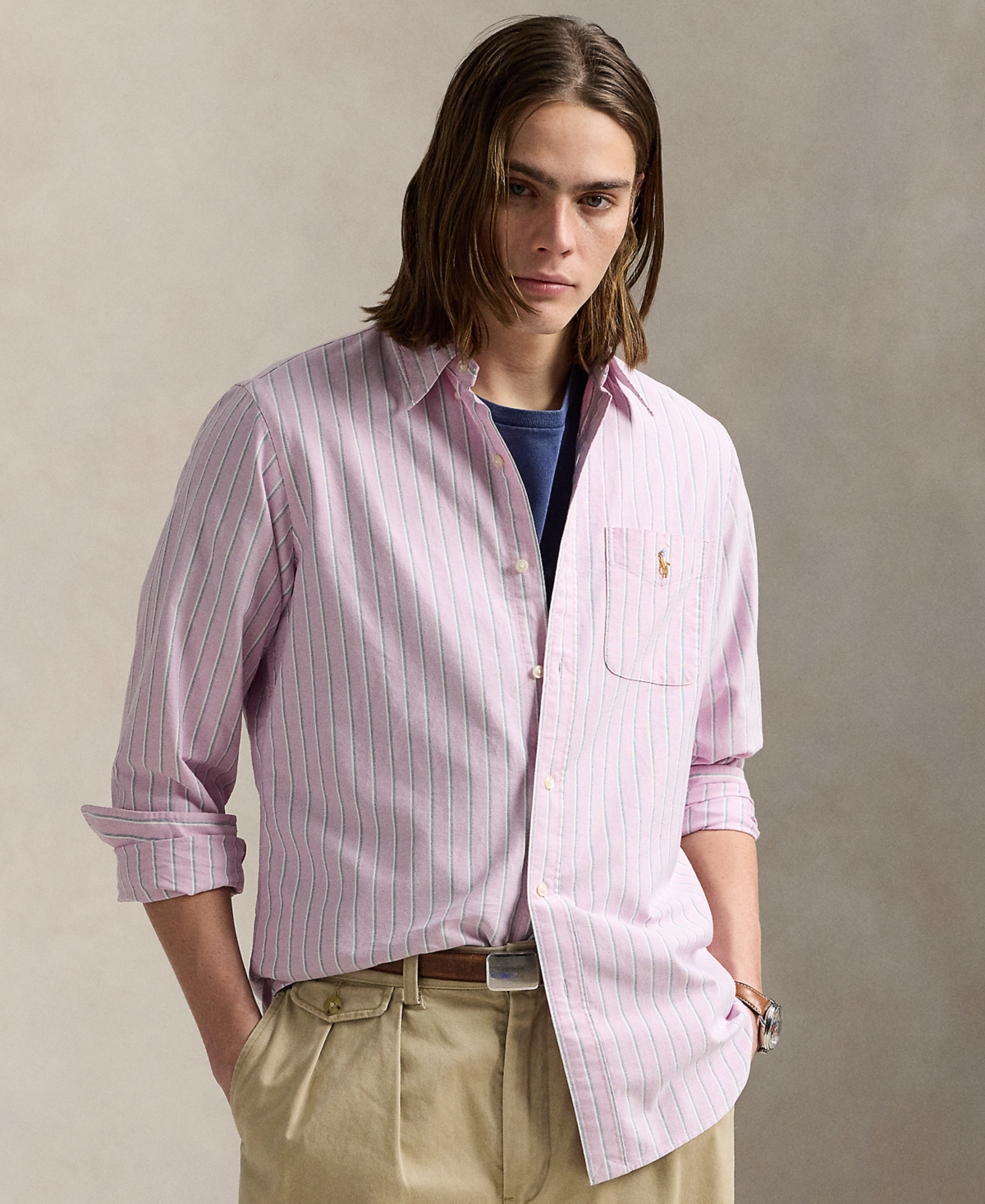 Click here for Polo Ralph Lauren Mens Classic-Fit Striped Oxford... prices