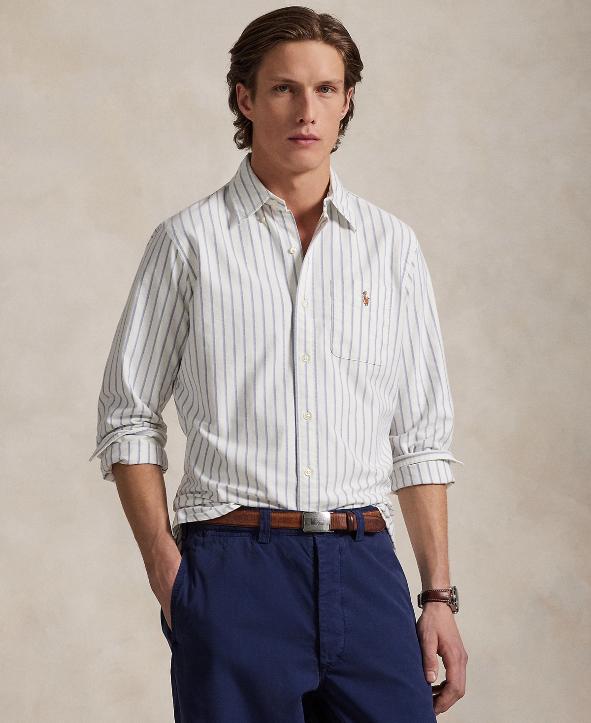 Click here for Polo Ralph Lauren Mens Classic-Fit Striped Oxford... prices