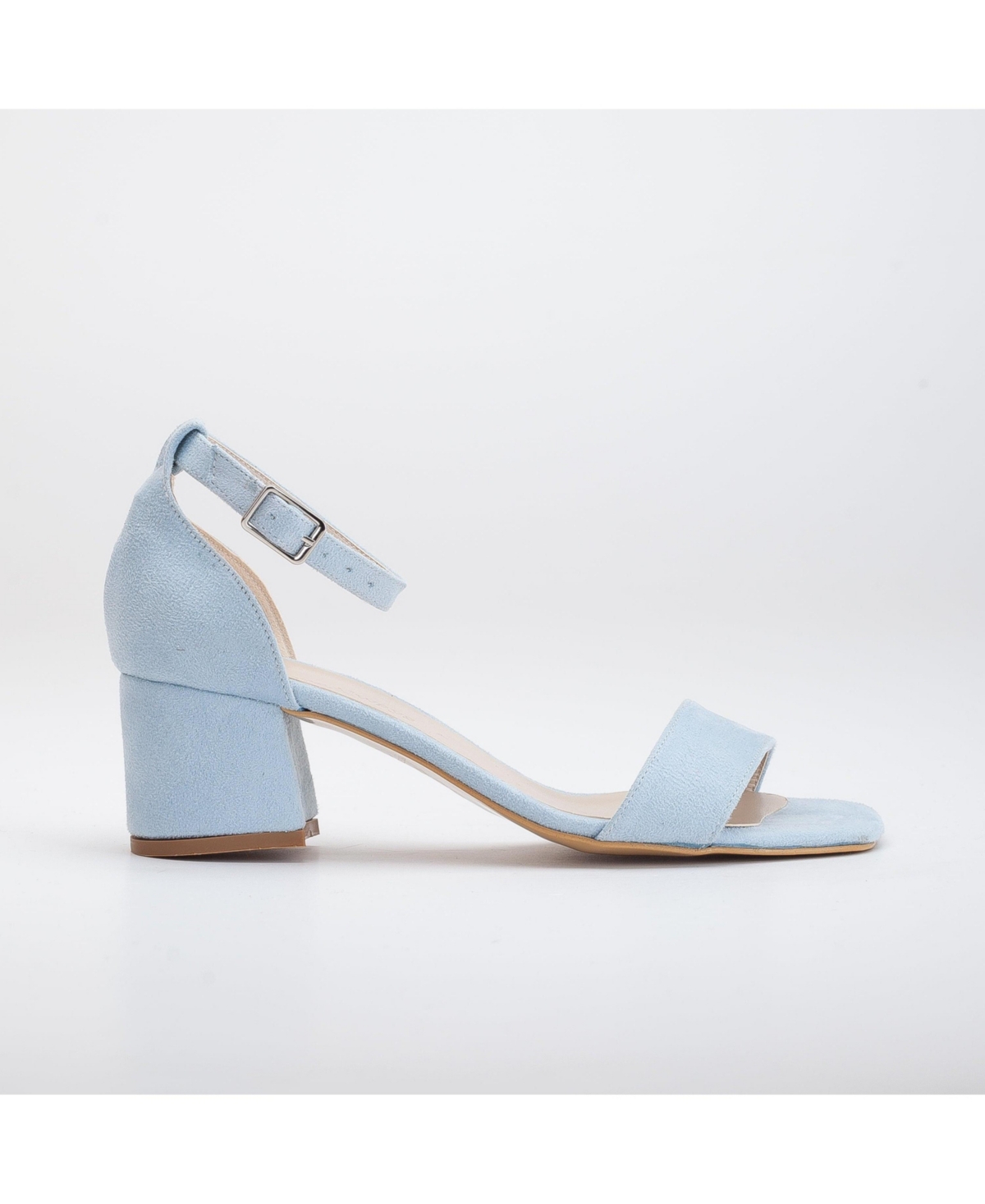 Click here for Iva Low Block Heel Sandals - Baby blue faux suede prices