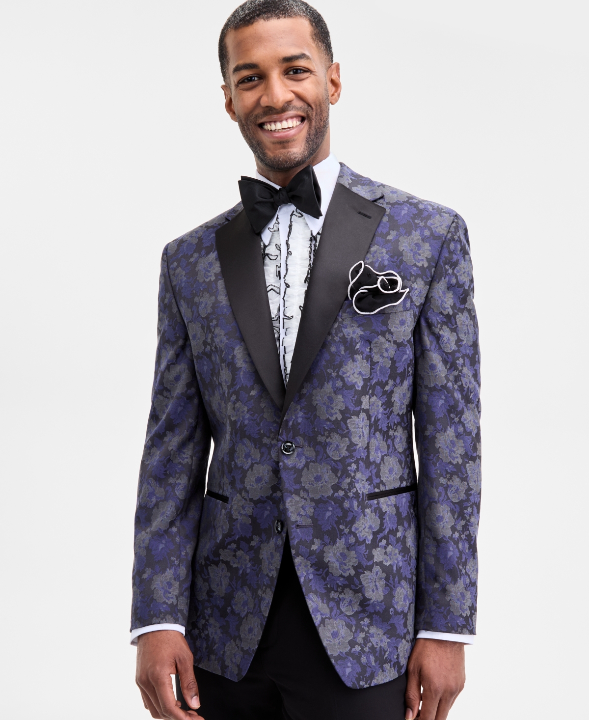 Click here for Tayion Collection Mens Classic-Fit Gray & Purple F... prices