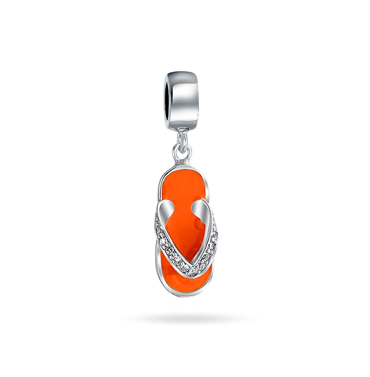 Click here for Bling Jewelry Flip Flop Sandal Cz Dangle Travel Ch... prices