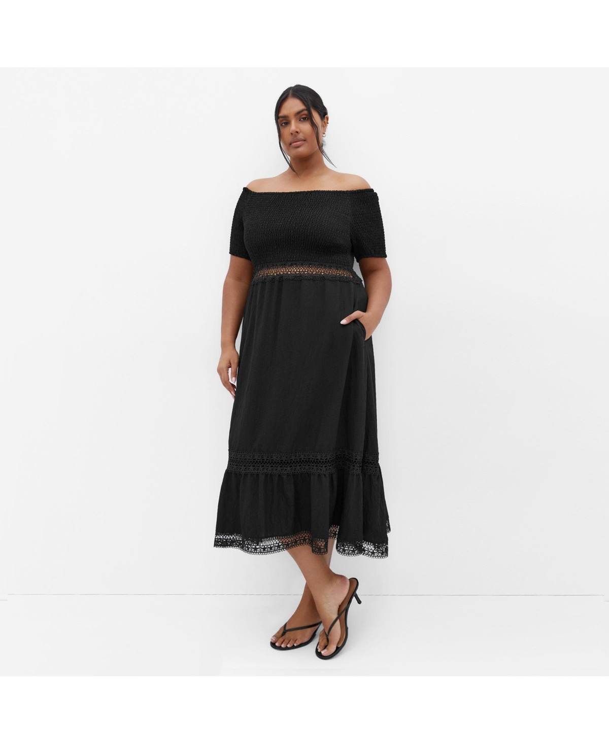 Click here for City Chic Plus Size Aura Midi Dress - Black prices