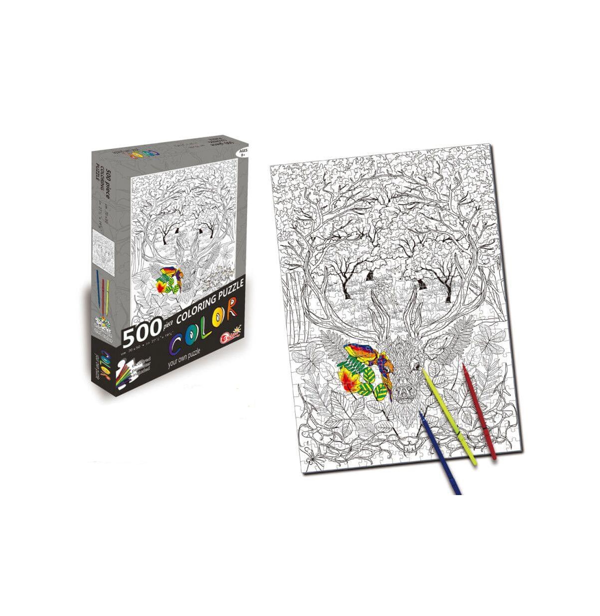 Click here for Deer 500 Piece Coloring Jigsaw Puzzle + 6 Markers prices