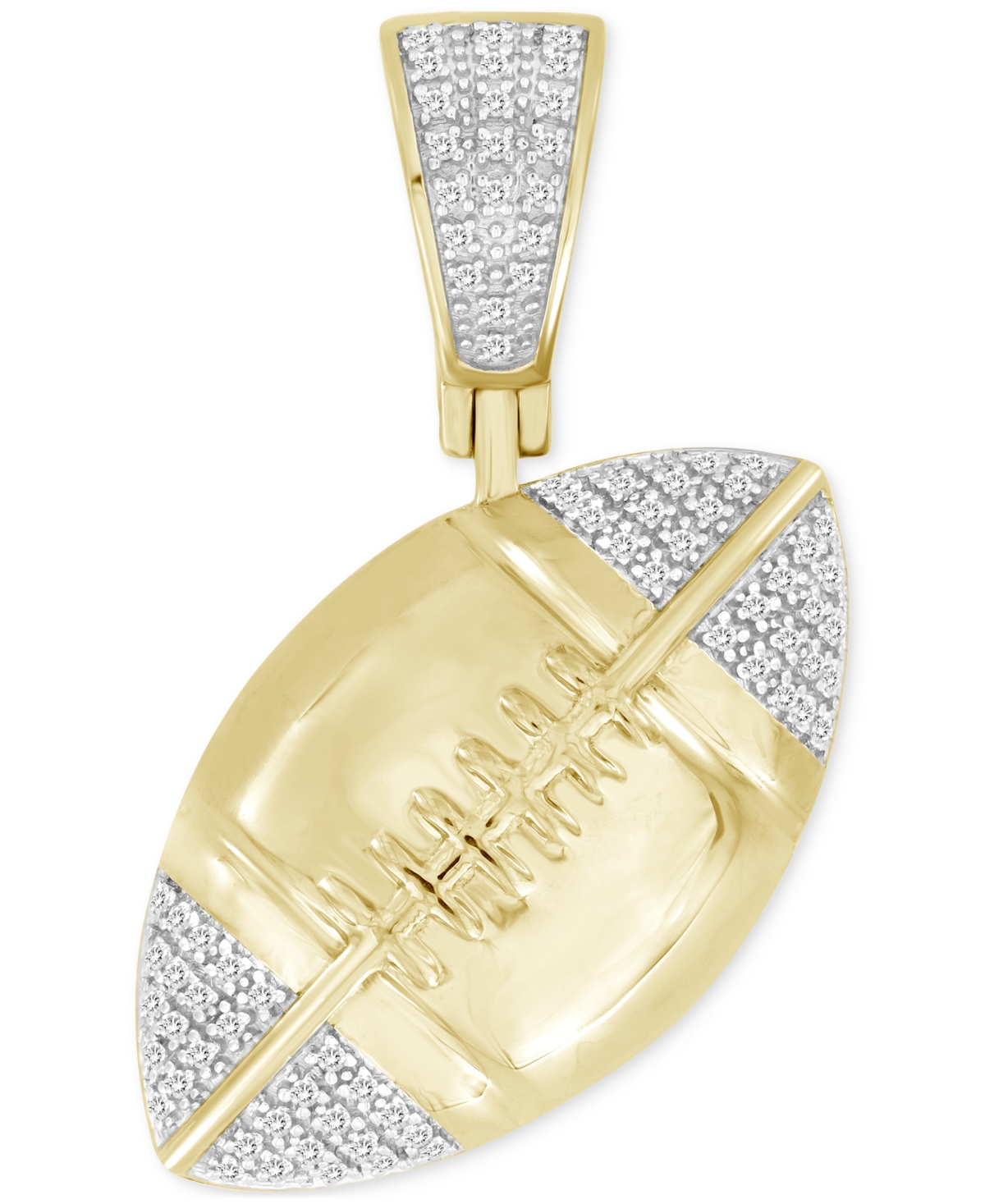 Click here for Mens Diamond Pave Polished Football Pendant (1/6 c... prices