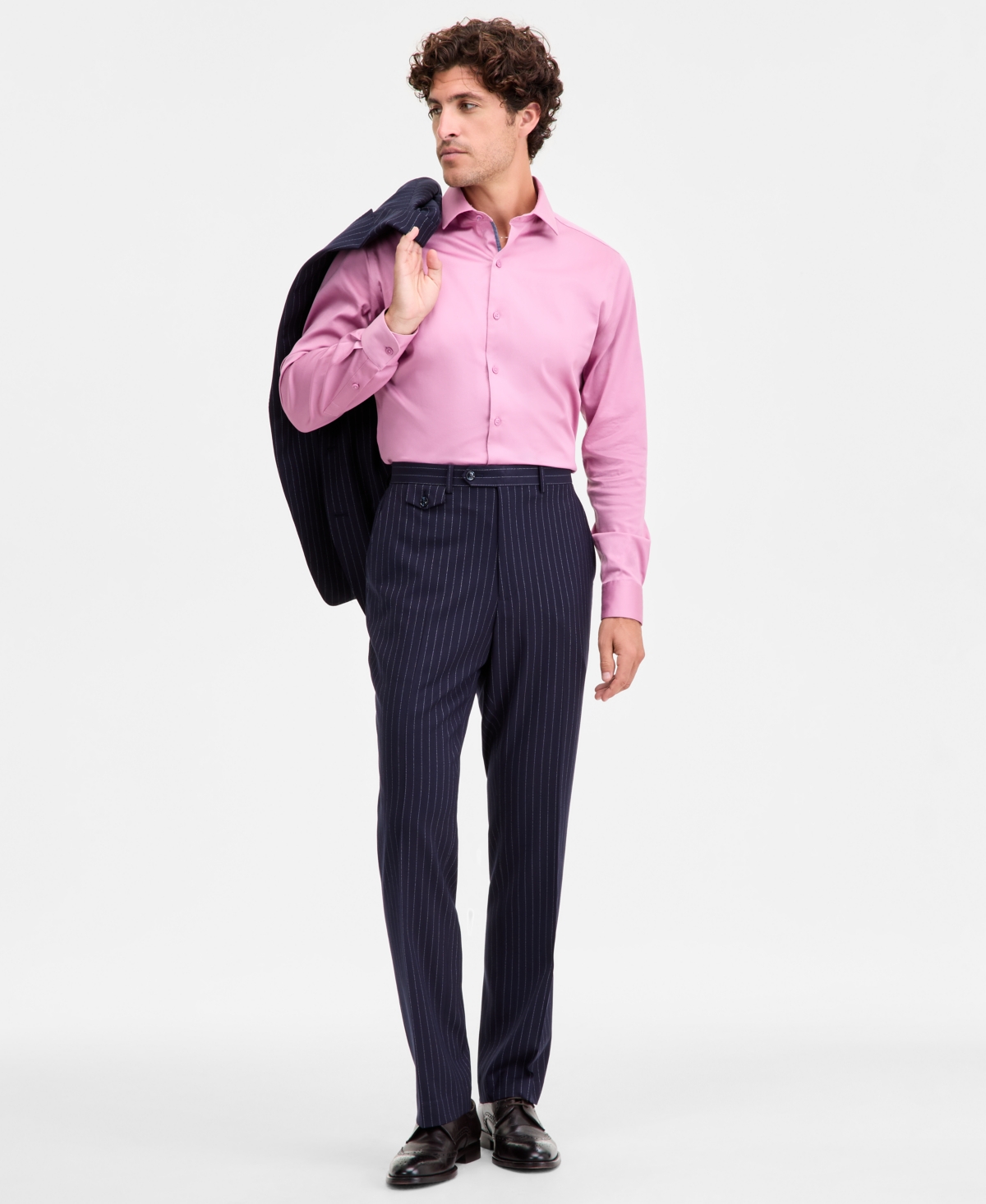 Click here for Tayion Collection Mens Classic-Fit Pinstripe Suit... prices