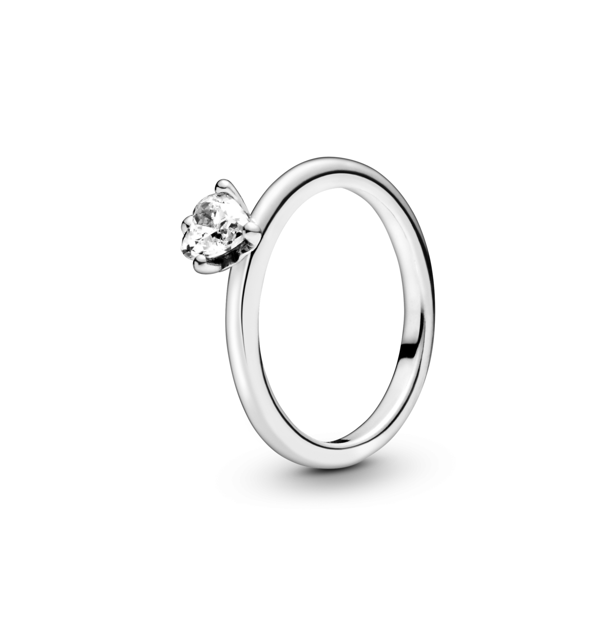 Click here for Pandora Sterling Silver Clear Heart Solitaire Ring... prices
