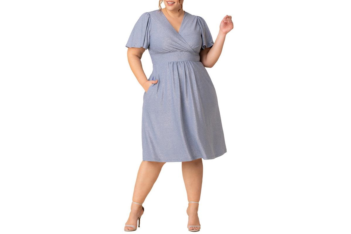 Click here for Kiyonna Plus Size Crystal Cove Cocktail Dress with... prices