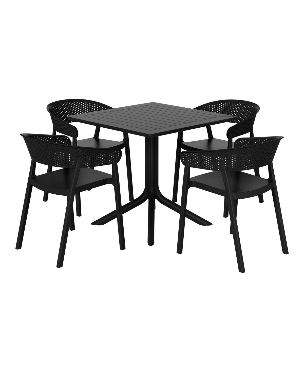 Click here for 5-Piece Outdoor Resin Square Patio Dining Table Se... prices
