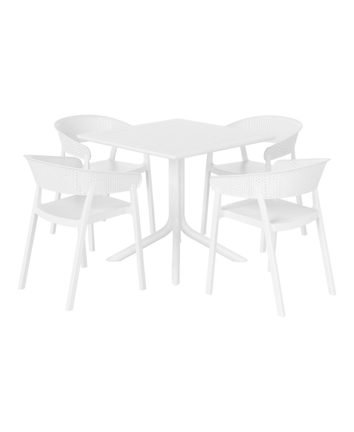 Click here for 5-Piece Outdoor Resin Square Patio Dining Table Se... prices