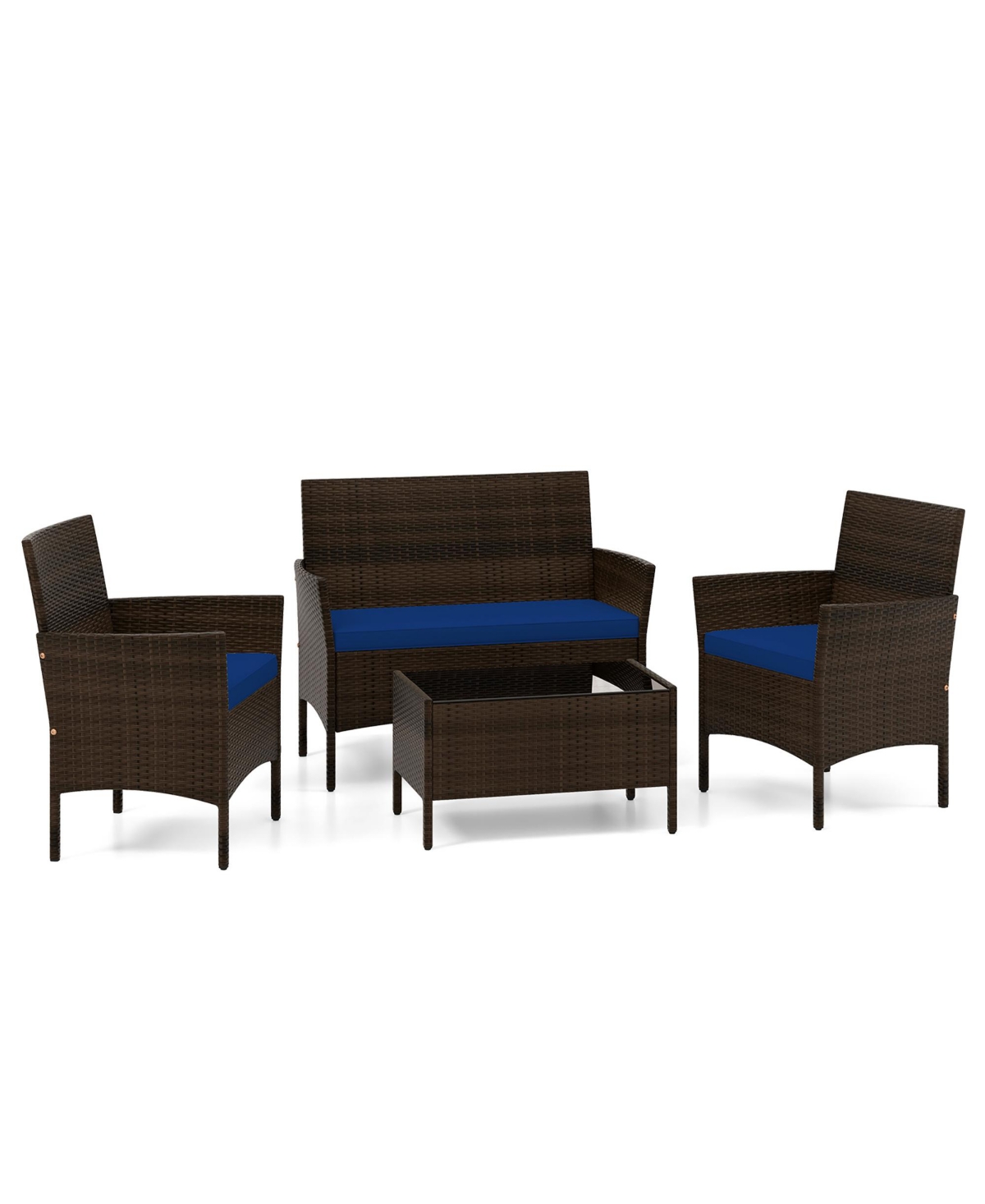 Click here for Gymax 4 Piece Outdoor Wicker Furniture Set Patio R... prices