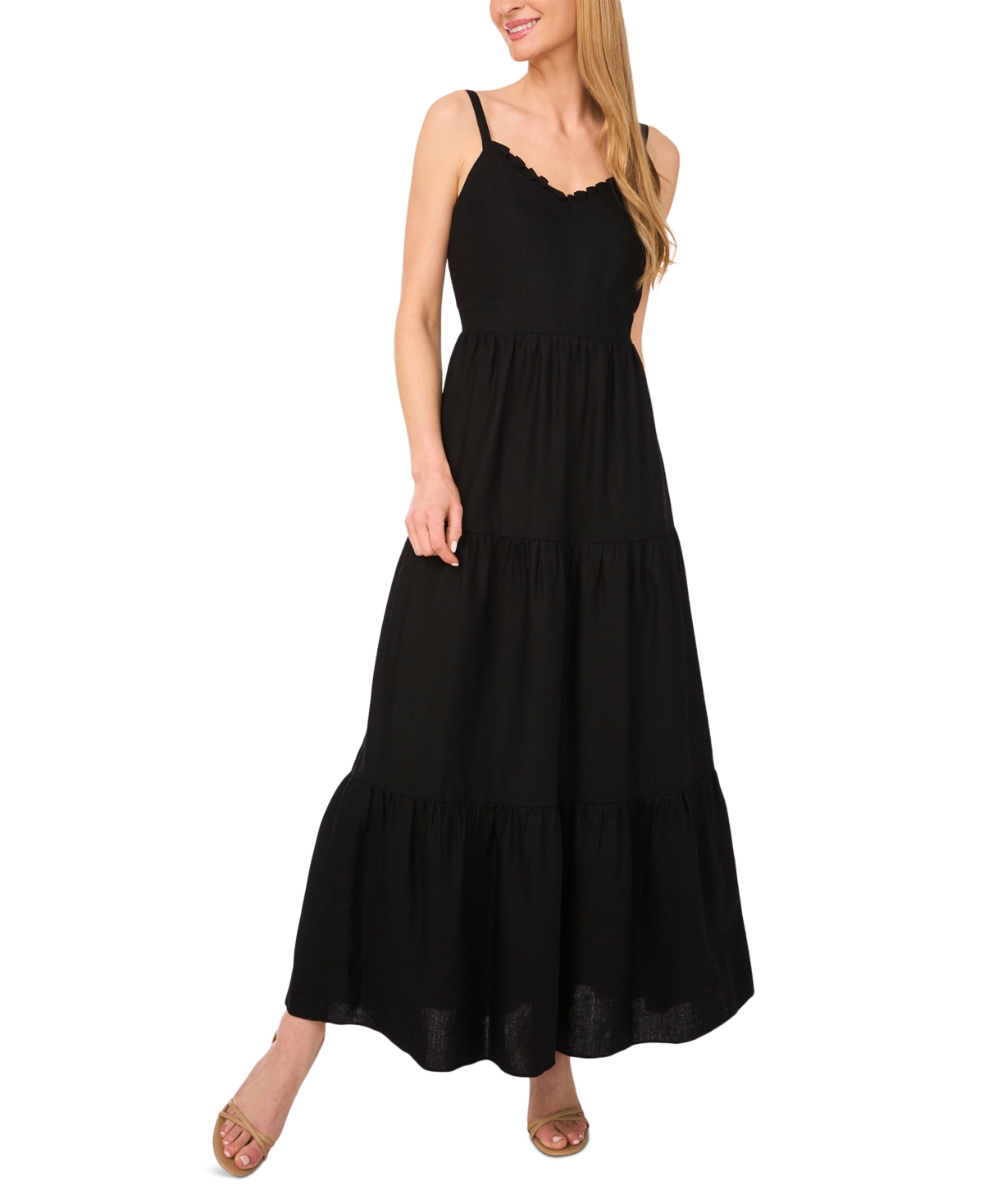 Click here for CeCe Womens V-Neck Sleeveless Tiered Maxi Dress -... prices