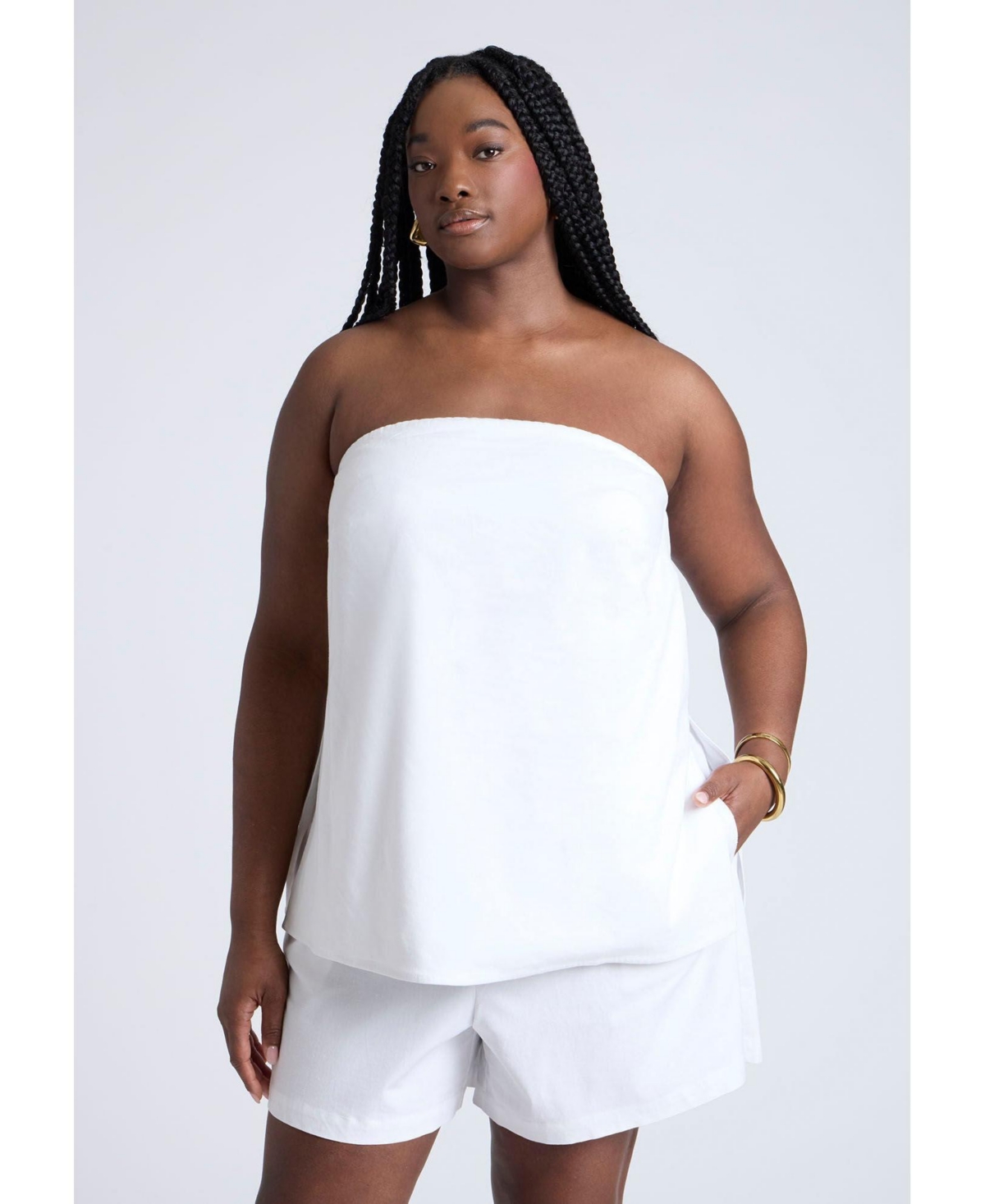 Click here for Eloquii Womens Plus Size Linen Column Tube Top - S... prices