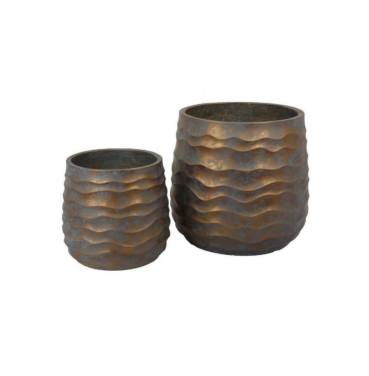 Click here for Set of 2 Wavy Design Planters for Stylish Indoor &... prices