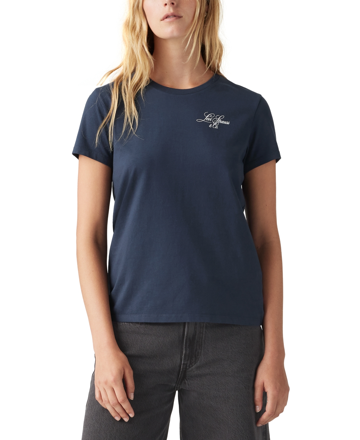 Click here for Levis Womens Perfect Graphic Logo Cotton T-shirt -... prices