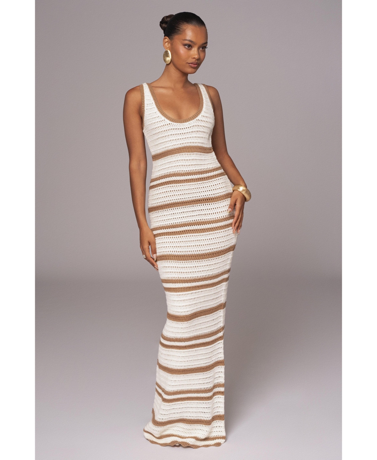 Click here for Jluxlabel Womens Destiny Knit Maxi Dress - Ivory/b... prices