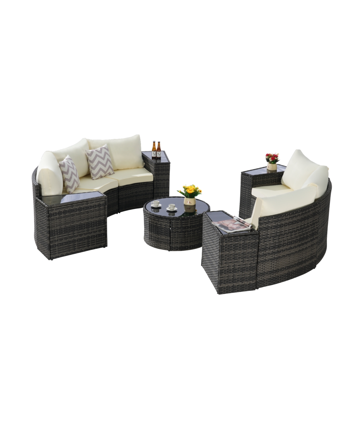 Click here for Streamdale 11-pc Half-Moon Patio Set  Sectional So... prices