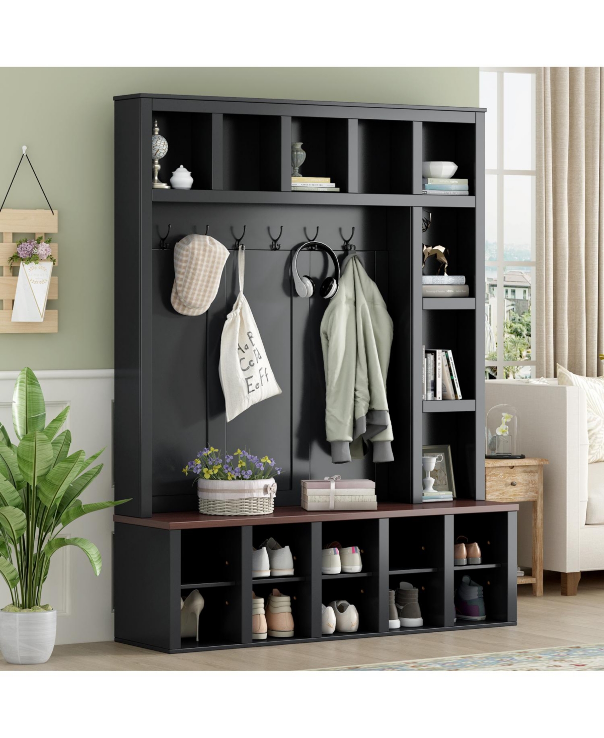 Click here for Streamdale Farmhouse Hall Tree with 6 Hooks  Bench... prices