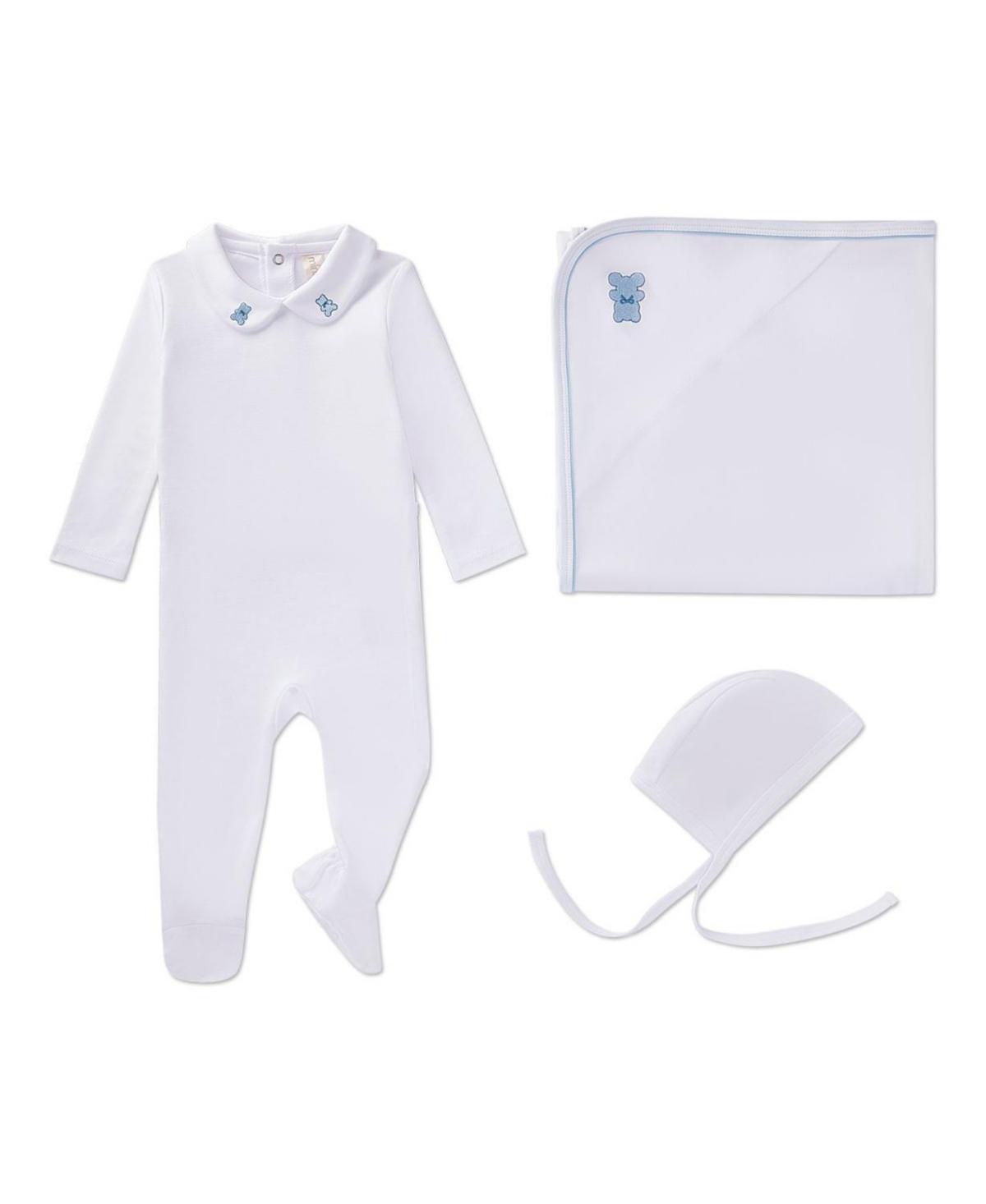 Click here for MeMoi Baby Boys 3 Piece 100 Pima Footie Set with P... prices
