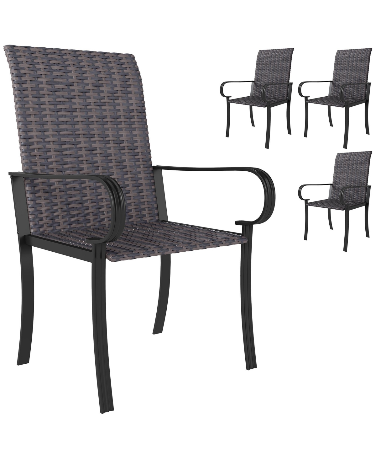 Click here for Outsunny Set of 4 Outdoor Wicker Dining Chairs wit... prices