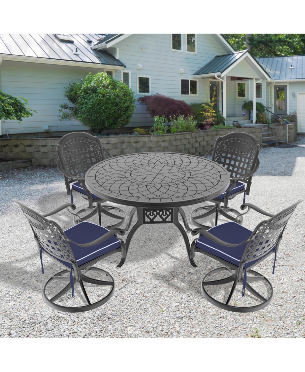 Click here for Streamdale 5-Pc Cast Aluminum Dining Set  4 Swivel... prices